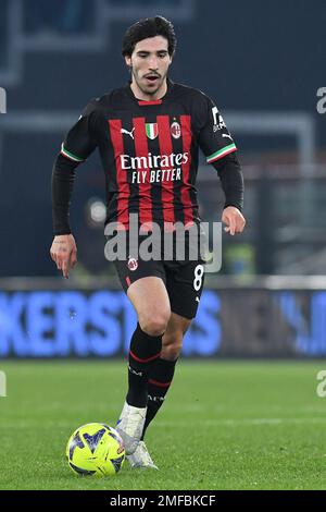 Sandro Tonali (8) of Italy pictured during a soccer game between the ...