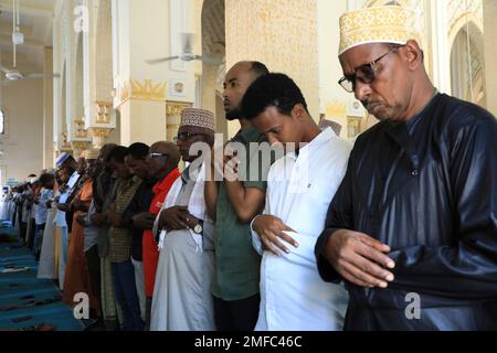Men pray at a mosque in Mogadishu, Somalia, during the holy month of ...