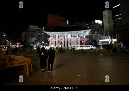 bosingak bell pavilion in front of national museum of korea in seoul ...