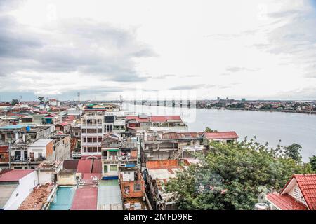 Phnom Penh Over View at Riverside from roof Stock Photo - Alamy