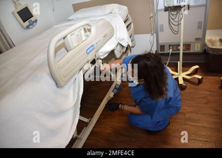 Michelle Glodzik housekeeper, Womack Army Medical Center sanitizes ...