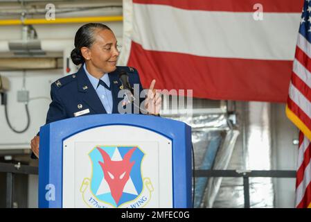 U.S. Air Force Col. Yvonne Mays, 177th Mission Support Group commander ...