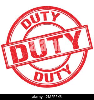 DUTY text written on red lines stamp sign Stock Photo - Alamy