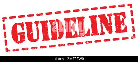 guideline text written on red grungy stamp sign Stock Photo - Alamy