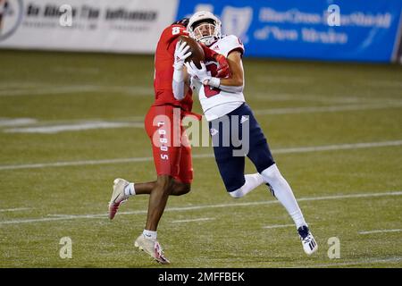 Fresno State wide receiver Mac Dalena (0) against New Mexico during an ...