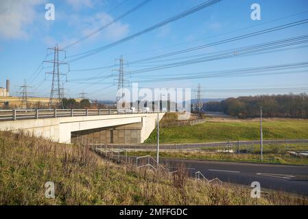 Modern road bridge on the A453 in Nottinghamshire, UK Stock Photo - Alamy