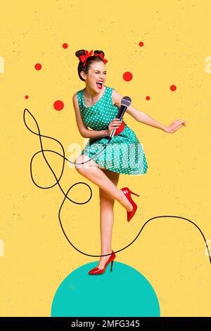 Photo cartoon comics sketch collage picture of funny funky ladies ...