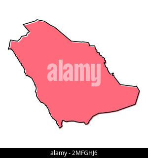 Saudi arabia high detailed map, geography graphic icon country, asia ...