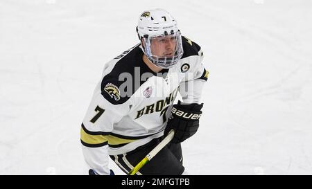 Western Michigan defenseman Ronnie Attard plays during the third period ...