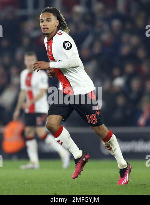 Southampton, UK. 24th Jan, 2023. Bruno Guimaraes of Newcastle United ...