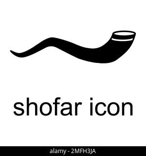 Shofar horn icon, graphic religion design symbol, ritual web sign ...