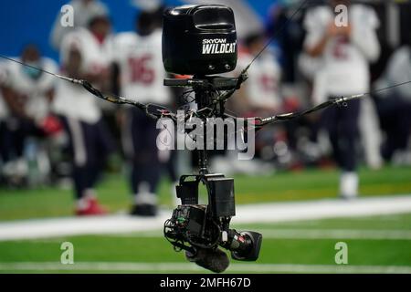 Skycam during an NFL football game between the Detroit Lions and the ...