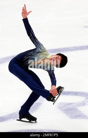 Russia's Petr Gumennik performs in the men's short program during the ...