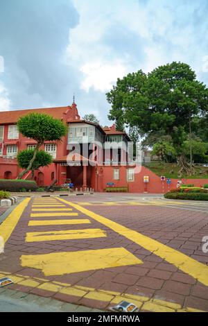 The oriental red building in Dutch Square, Melaka, Malacca, Malaysia at ...