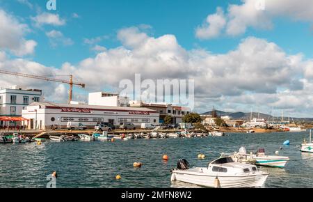 Fishing Port and cityscape of Fuseta in Algarve Stock Photo - Alamy