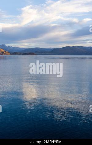 Sunset over the beautiful Lago General Carrera in southern Chile Stock ...