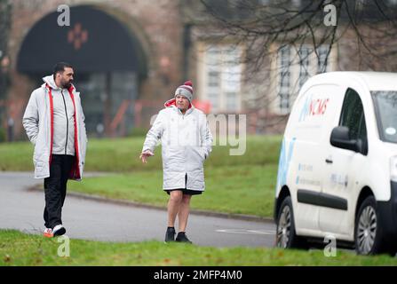 Wales coach Jonathan Thomas during a training session at the Vale ...