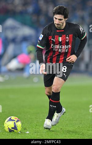 Rome, . 24th Jan, 2023. Rome, Italy 24.01.2023: Adam Marusic (Lazio) in ...