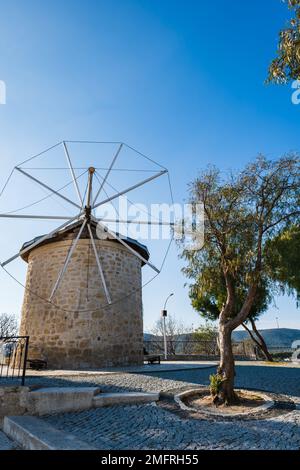 Alacati windmills in Alacati Town near Izmir. Alacati is populer ...