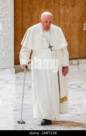 Vatican City, Vatican 25 january, 2023. Pope Francis greets a child ...