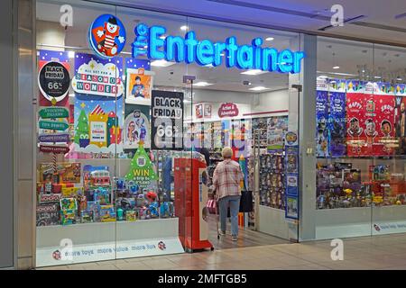 The Entertainer retail toy shop front windows display & business brand ...