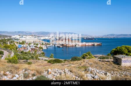 Industrial harbour, Eleusis Bay, Attica, Greece Stock Photo - Alamy