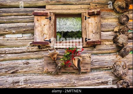 alpine landscape inside Val San Nicolò, Val di Fassa during a summer ...