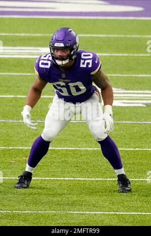 Minnesota Vikings linebacker Eric Wilson (50) lines up on defense ...
