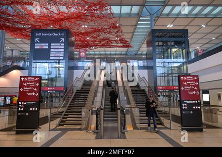Escalator, Central Check-in Hall, Main Building, Terminal 1, BER ...