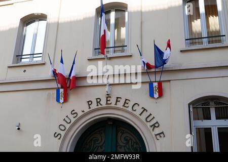 sous Préfecture means sub-prefecture in french city with france blue ...