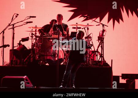 U2 in concert at Lincoln Financial Field in Philadelphia Stock Photo ...