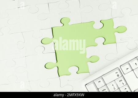 Colored Paper Puzzles Lying On Table. Important Text Written Over Paper ...