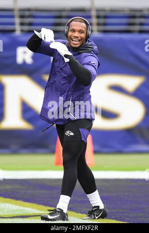 Baltimore Ravens running back J.K. Dobbins (27) before an NFL football ...