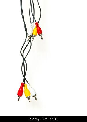 audio video cables, bundle on white Stock Photo - Alamy