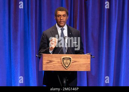 Philip Ozuah, Chairman of NYC Police Foundation speaks at Police ...