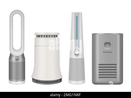 Humidifiers in living room. Modern interior background with purifiers ...