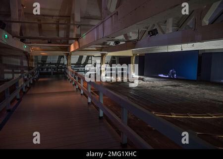 General view inside the Upper Mast House and the Hearts of Oak display ...
