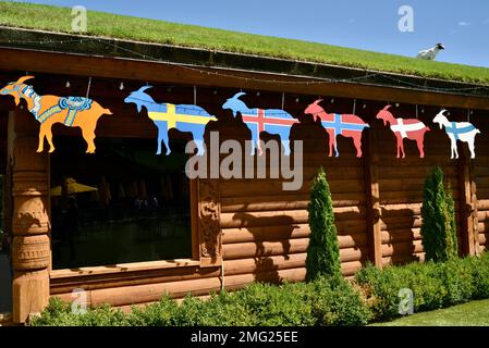 goats graze the grass roof of Al Johnson's Swedish Restaurant and Butik ...