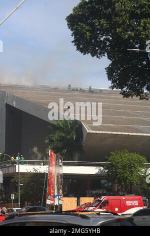 Salvador, Brazil. 25th Jan, 2023. Fire hits the Castro Alves Theater ...