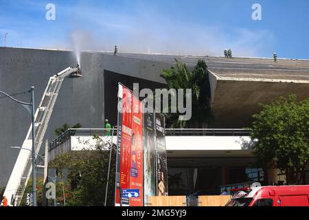 Salvador, Brazil. 25th Jan, 2023. Fire hits the Castro Alves Theater ...