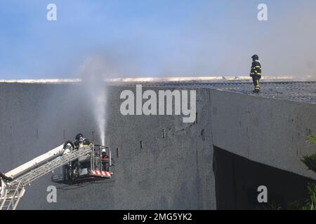 Salvador, Brazil. 25th Jan, 2023. Fire hits the Castro Alves Theater ...