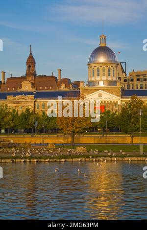 Bonsecours basin and Bonsecours market in autumn, Old Port of Montreal ...