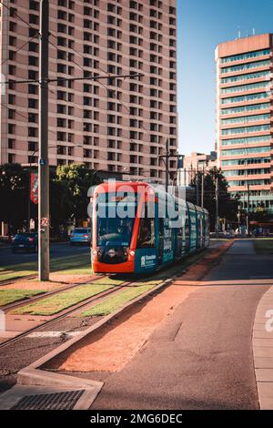 An Adelaide Metro Tram in Adelaide City Centre on a Lovely Sunny Day ...