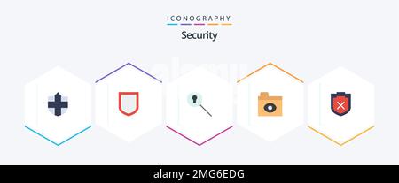 Security 25 Flat icon pack including video. spy. password. cctv ...