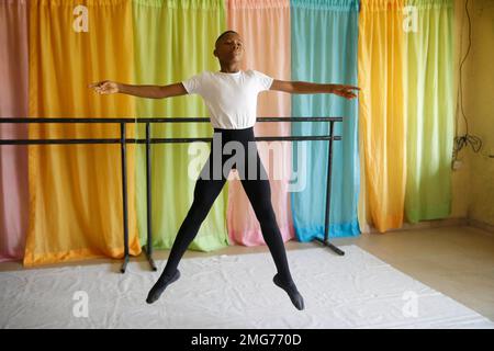 Ballet dancer Anthony Mmesoma Madu appears in his dance studio in Lagos ...