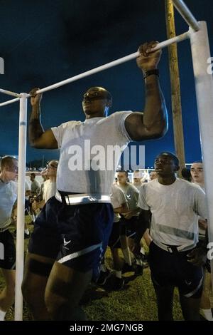 A U.S. Air Force basic trainee, left, 331st Training Squadron, Flight ...