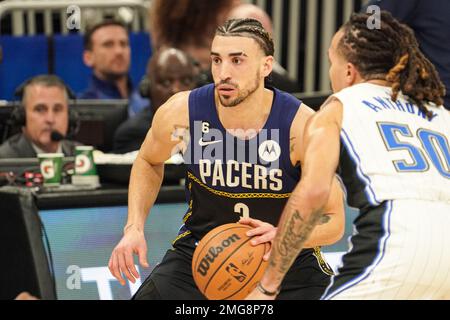 Indiana Pacers guard Chris Duarte (3) in action as the Chicago Bulls ...