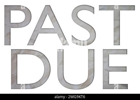 Past Due text with Torn, Crumpled White Paper on colored background ...