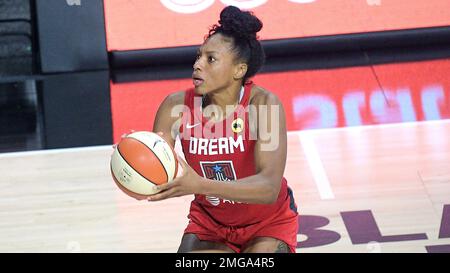 Atlanta Dream guard Betnijah Laney sets up for a shot during the second ...