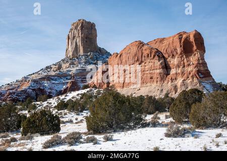 Square Butte is a peculiar rock formation in Coconino County, AZ Stock ...